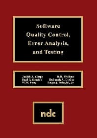 Software Quality Control, Error, Analysis - 1st Edition | Elsevier Shop