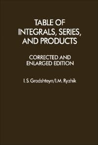 Table of Integrals, Series, and Products - 1st Edition | Elsevier Shop